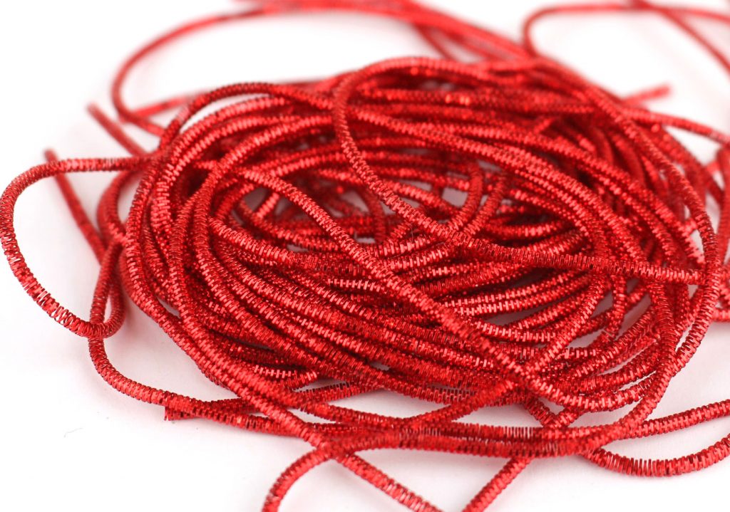 Cannetille frisée rouge | Broderie OR | Neelam.fr