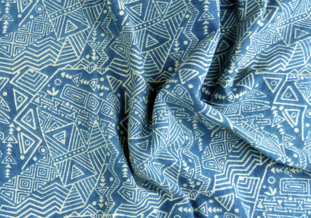 Toile de coton "ZULU" indigo | Boutique de tissus | Neelam.fr