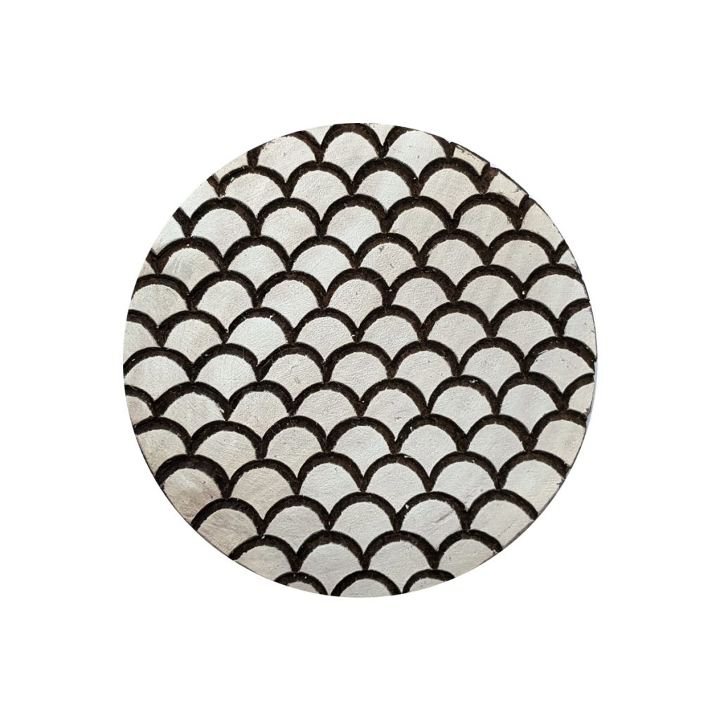 Tampon en bois "Grand rond écailles" | Fait main